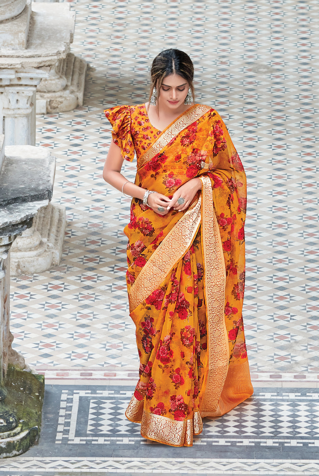 Sangam Presents Angel Organza Digital Printed Sarees