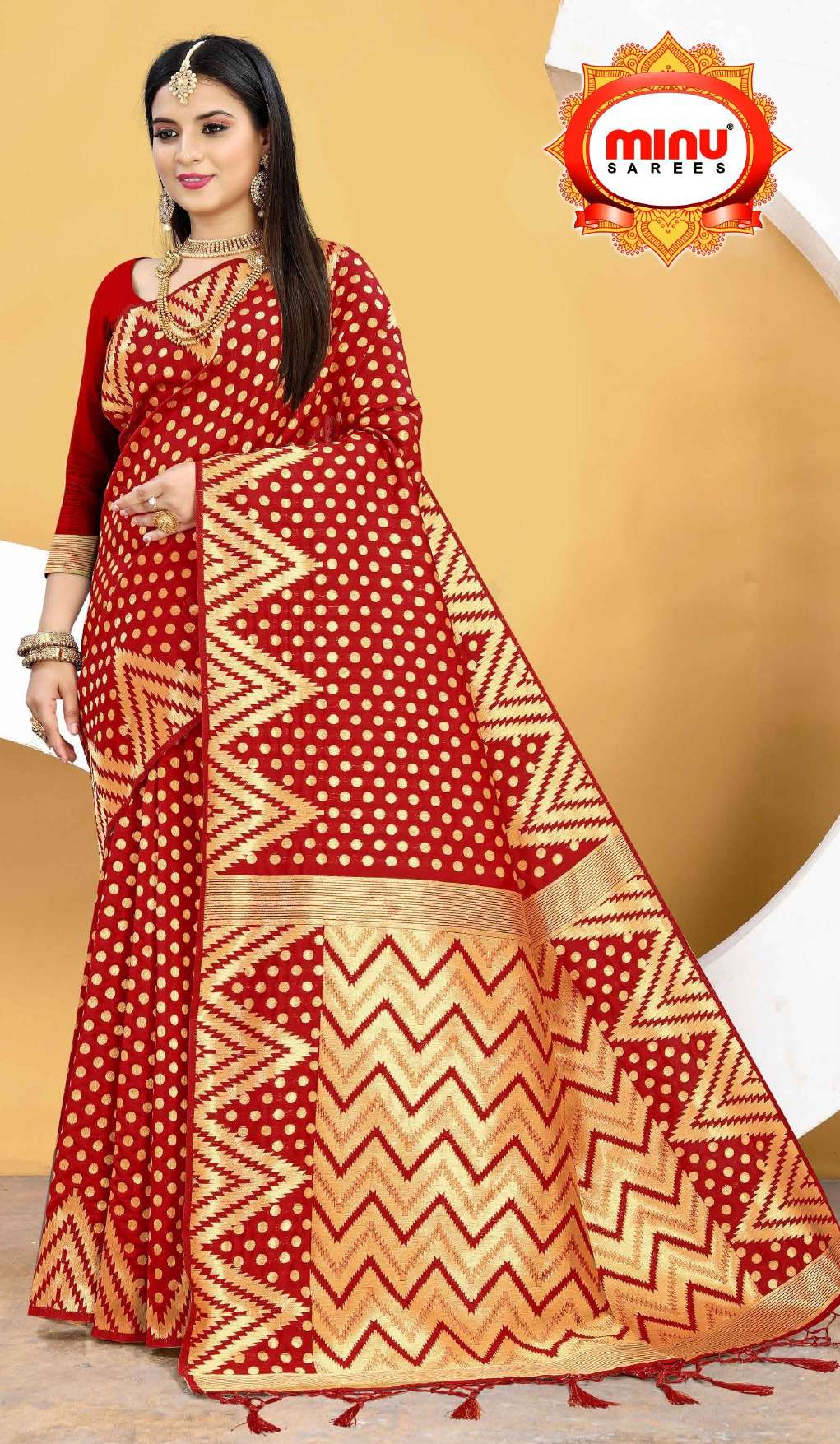 Minu COPPER STYLE VOL-1 Chanderi Silk Zari Woven Saree With BP Catalog ...