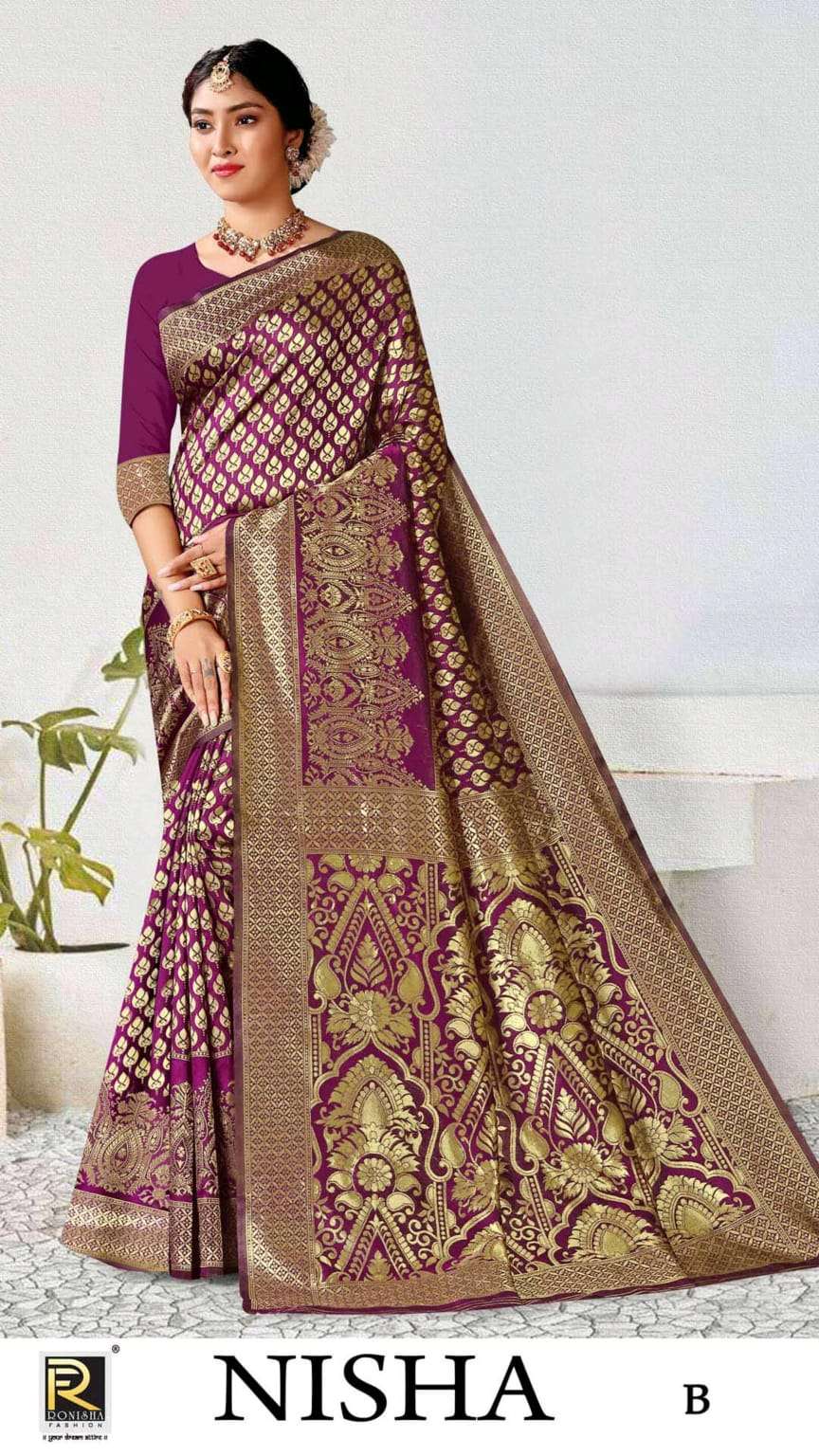 Nisha catalogue Ronisha sarees 6 piecs catalogue