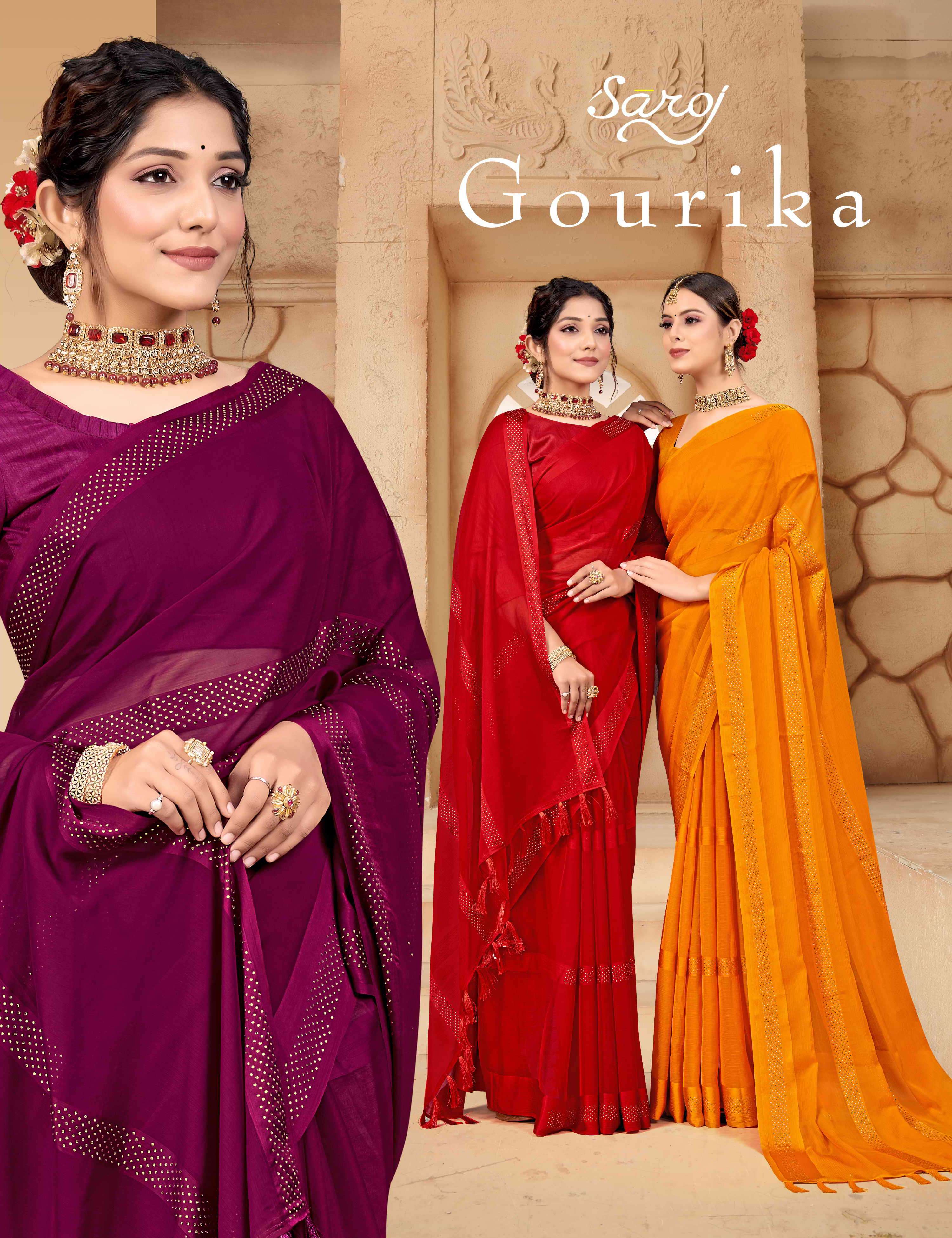Saroj textile presents Gourika Designer sarees catalogue