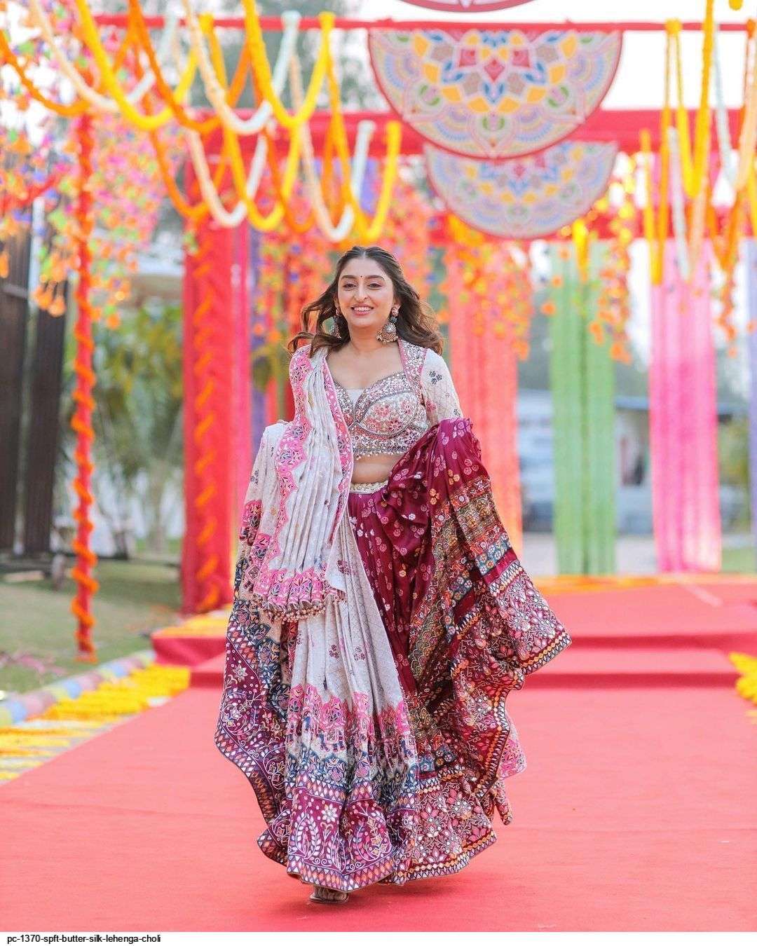 PC 1370 SPFT BUTTER SILK LEHENGA CHOLI WHOLESALE CATALOG
