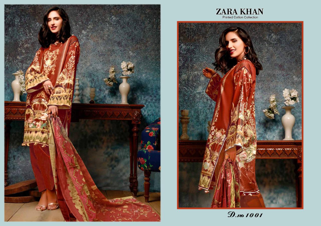 Zara Khan Cotton Printed Karachi Dress Materials Collection