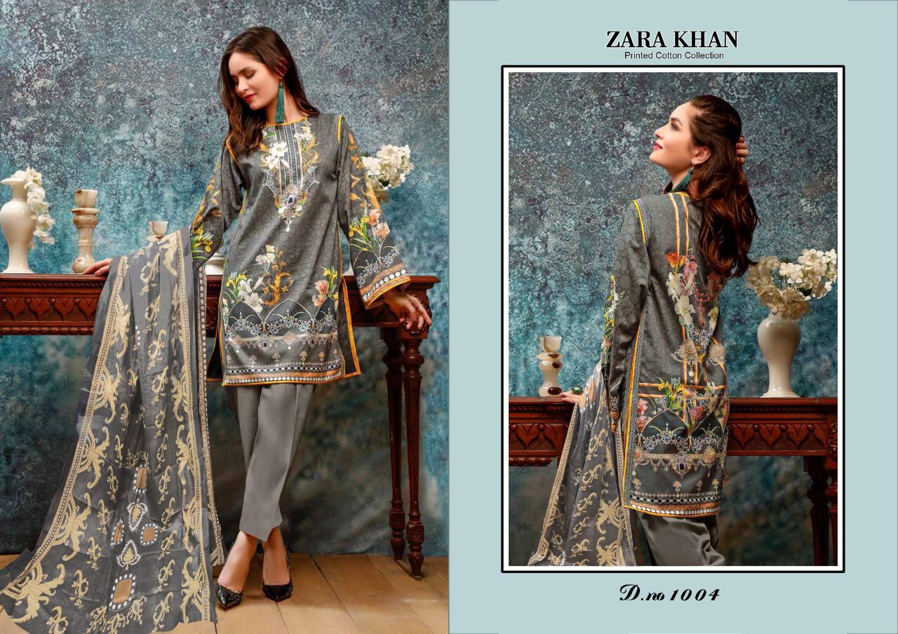 Zara Khan Cotton Printed Karachi Dress Materials Collection