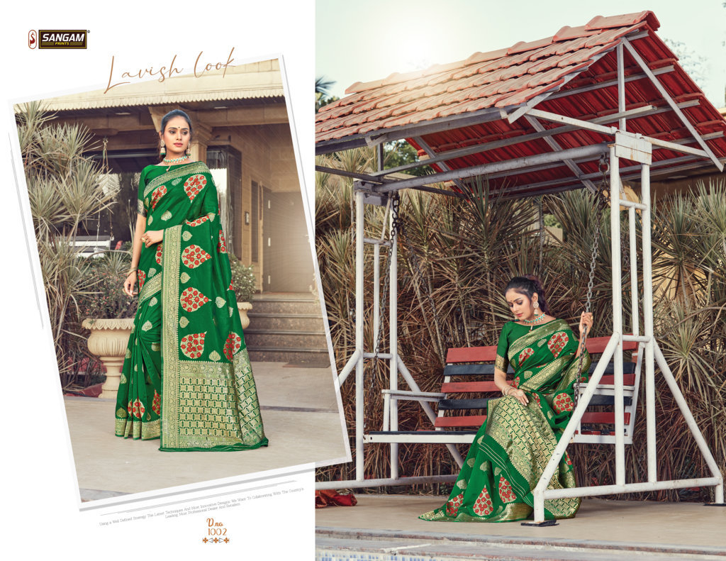 Sangam Presents Plazzo Silk Saree With Siroski Work