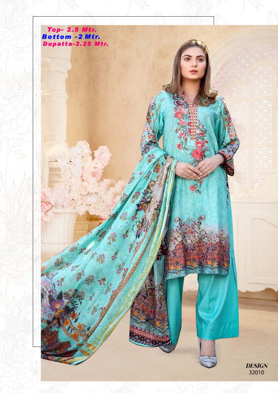 Razia Sultan Vol 32 Printed Karachi Dress Materials Catalog
