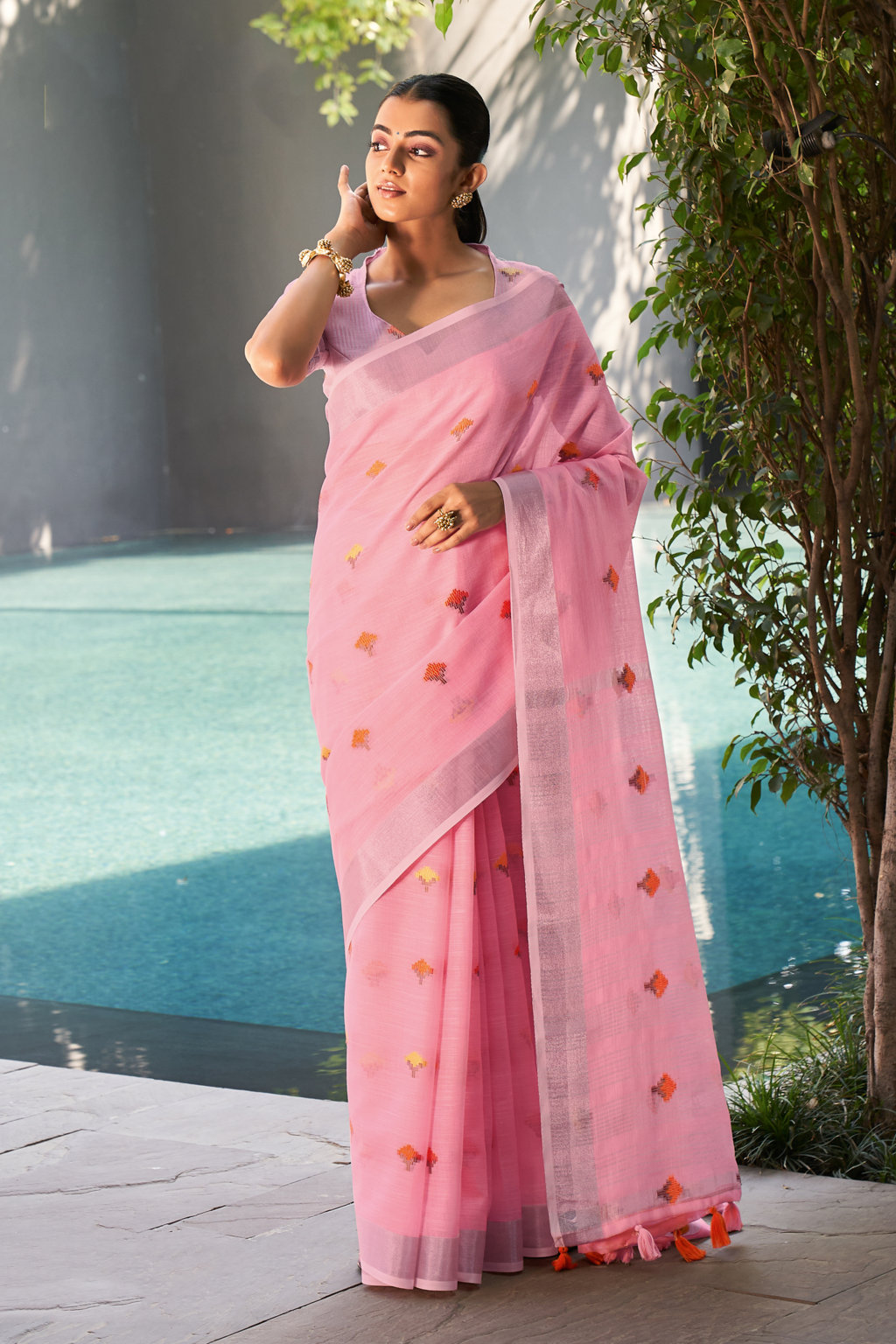 Sangam Presents Ameera Linen Sarees Collection