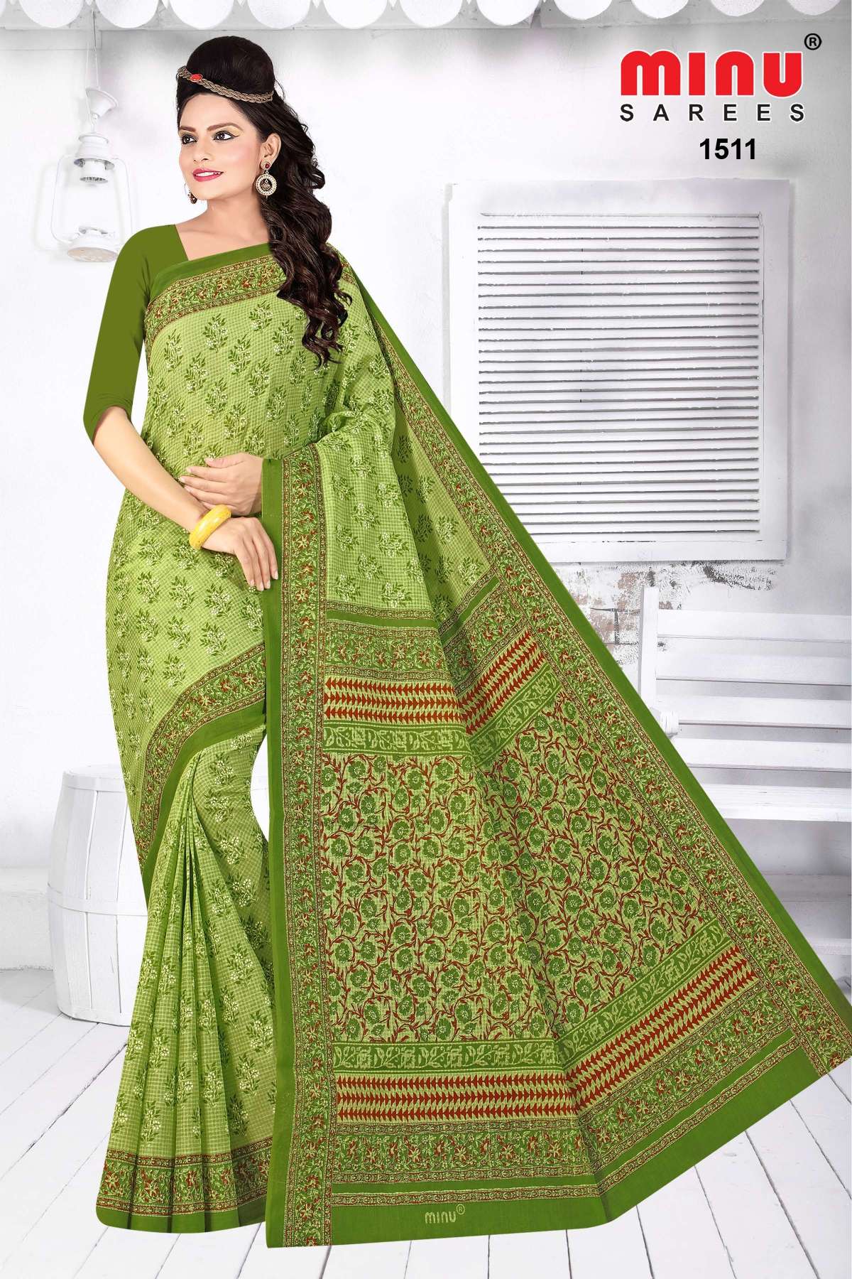 Minu BANARASI BEAUTY Pure Cotton Printed Saree Catalog, Pack Of 10Pcs