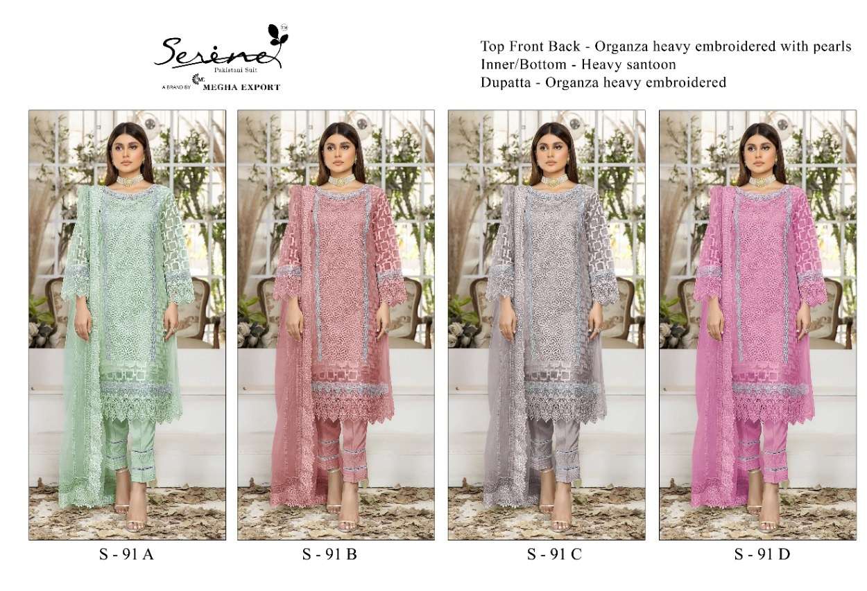 SERINE PRESENT PAKISTANI SEMI STITCH HEAVY EMBROIDERY SUITS ON WHOLESALE