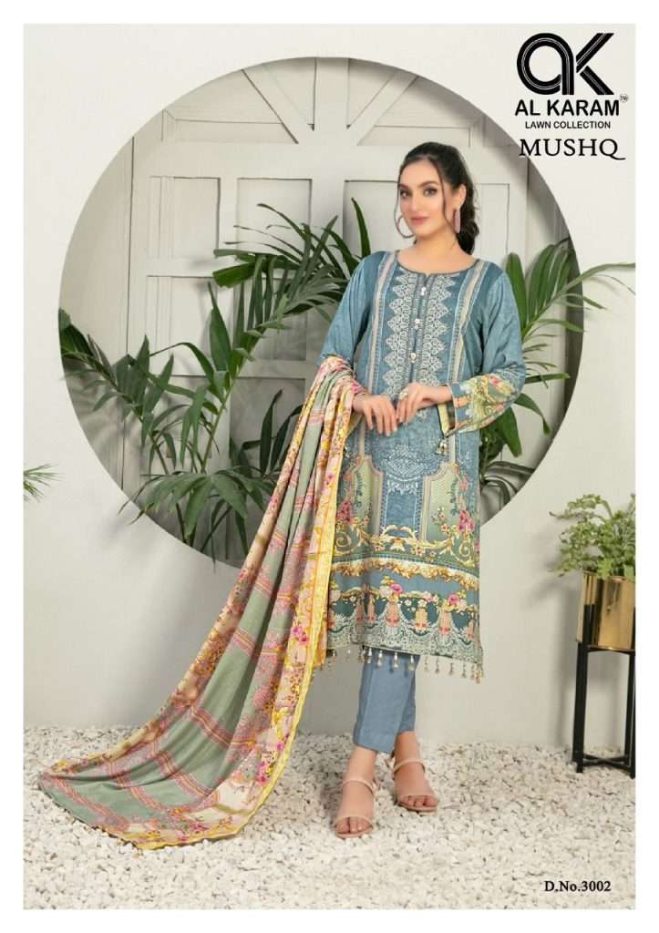 Al Karam Mushq Vol 3 Self Embroidery Pakistani Suit Collection On Wholesale