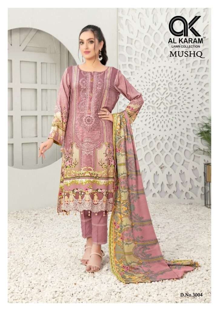Al Karam Mushq Vol 3 Self Embroidery Pakistani Suit Collection On Wholesale