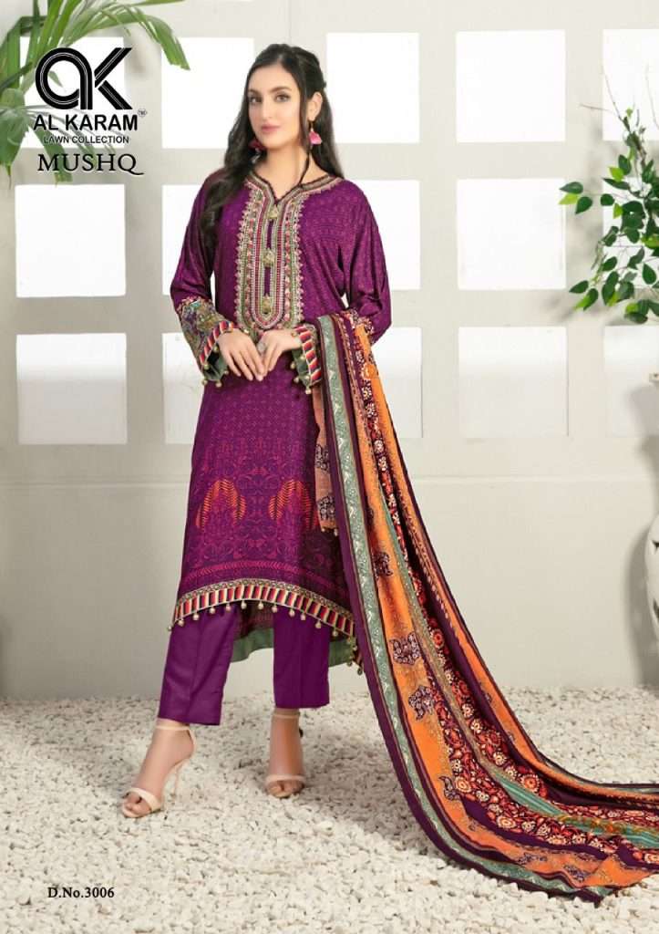 Al Karam Mushq Vol 3 Self Embroidery Pakistani Suit Collection On Wholesale