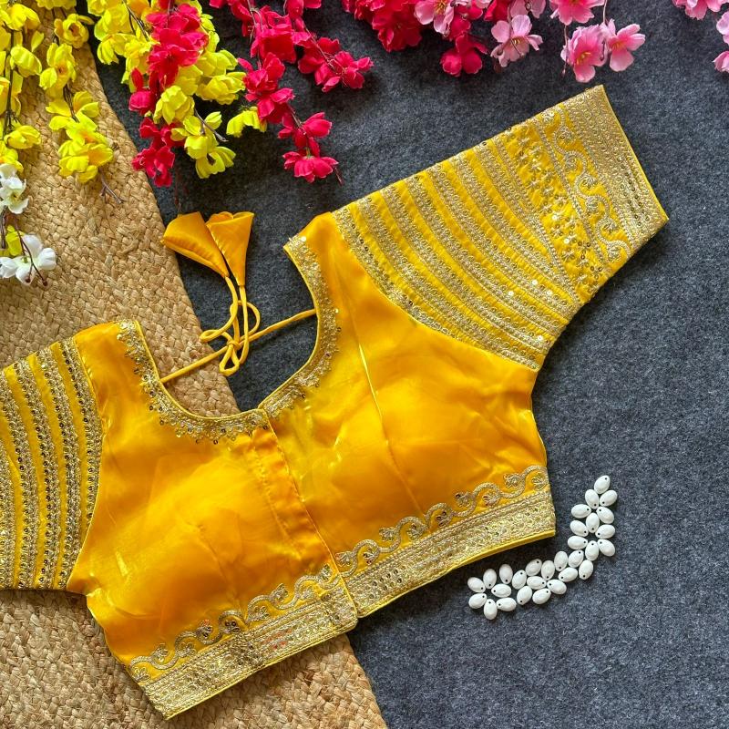 Blousewala Beautiful Cotton Thread Work Zimichoo Fabric Blouse